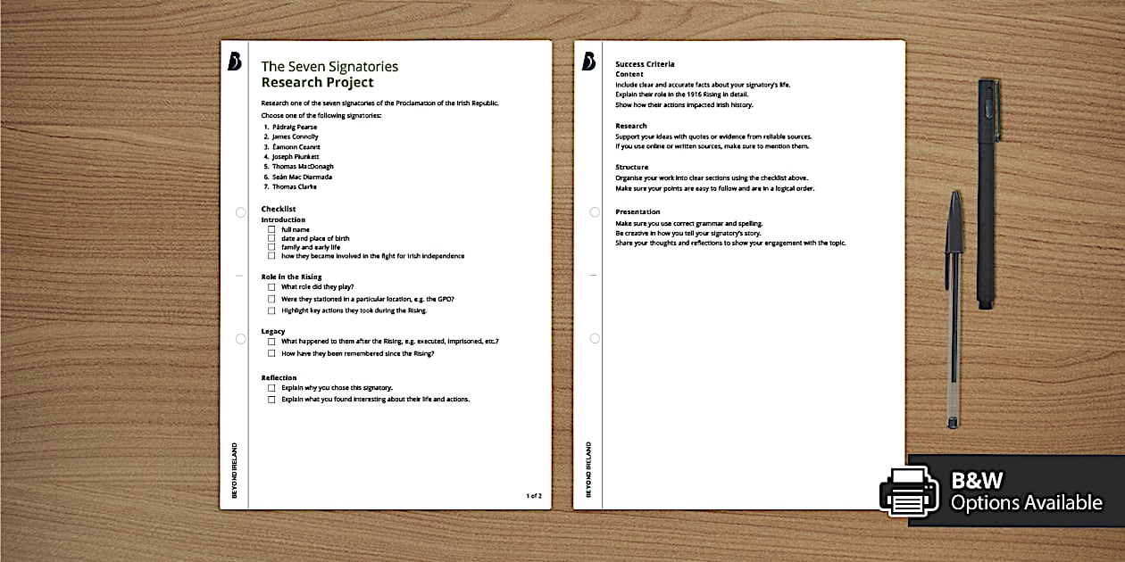 The Seven Signatories Research Project (teacher made)