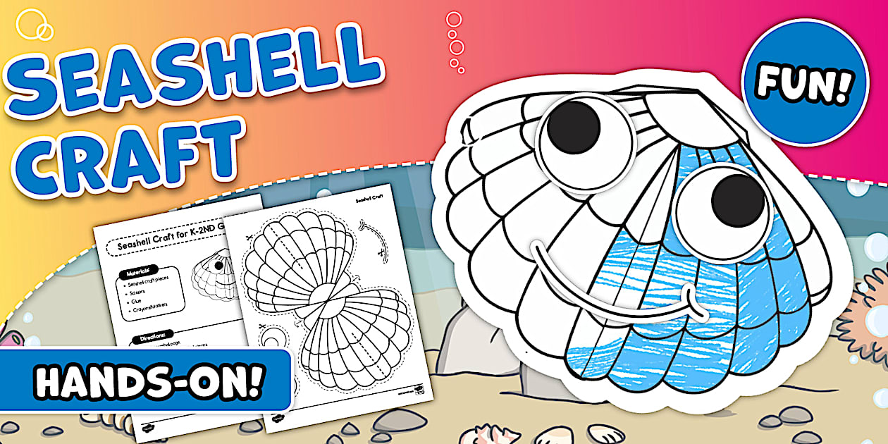 Seashell Craft (teacher made) - Twinkl