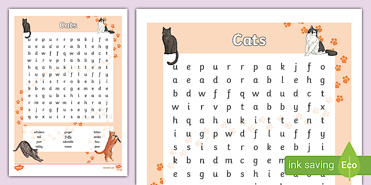 Cat Word Search | Parent Support Resource (teacher made)