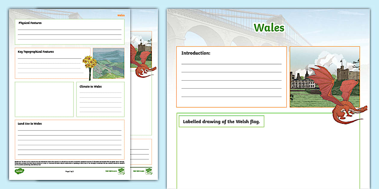 KS2 Wales Non-Chronological Report Template - Twinkl