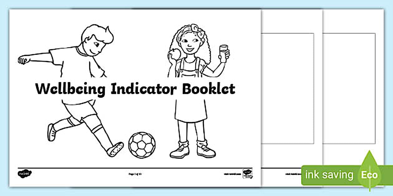 Editable Wellbeing Indicators CfE Drawing Booklet - Twinkl
