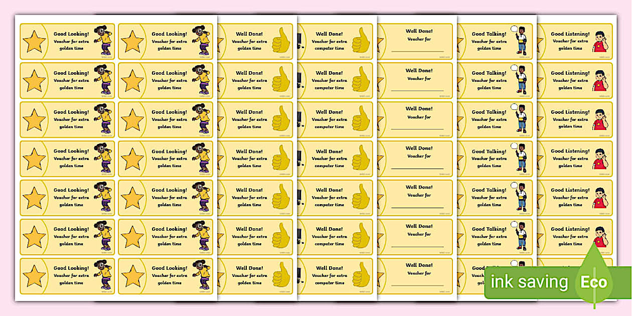 Editable Reward Vouchers (l'enseignant a fait) - Twinkl
