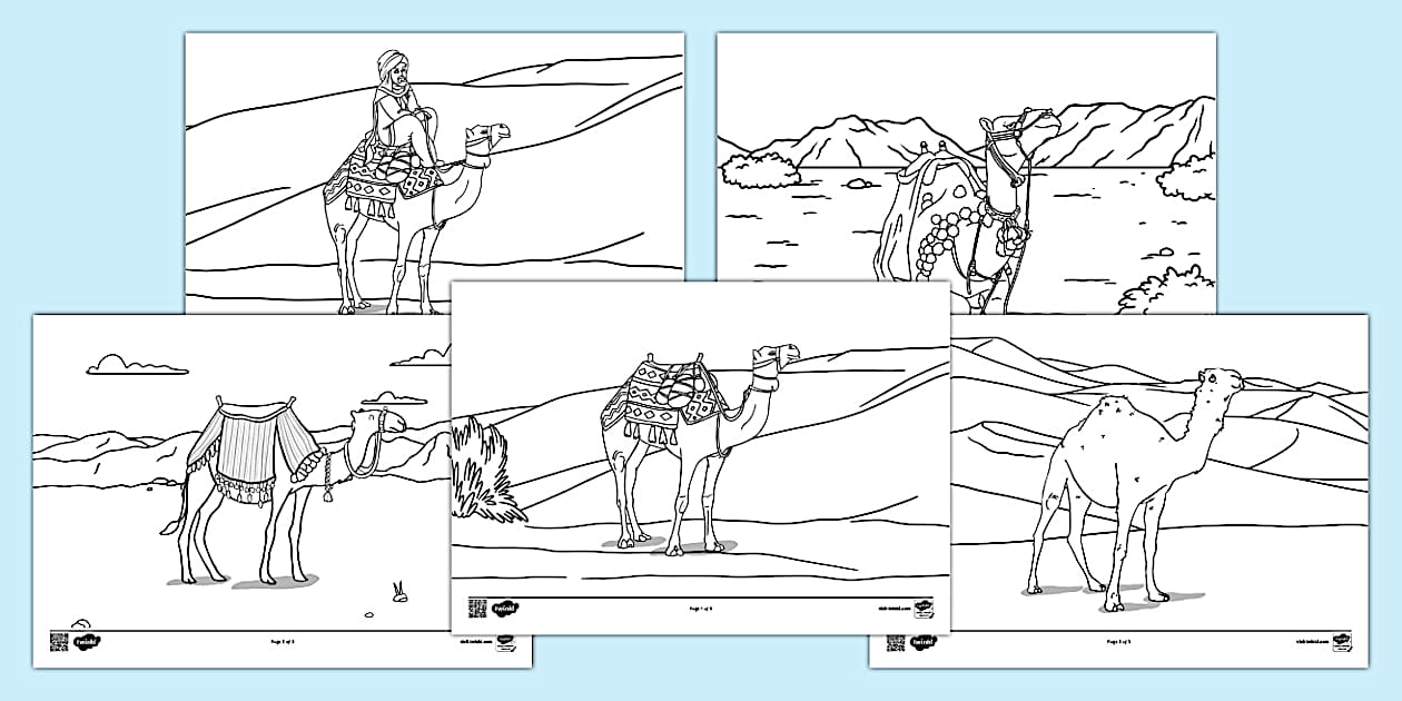 World Camel Day Colouring Pages - أوراق تلوين بمناسبة اليوم العالمي للإبل