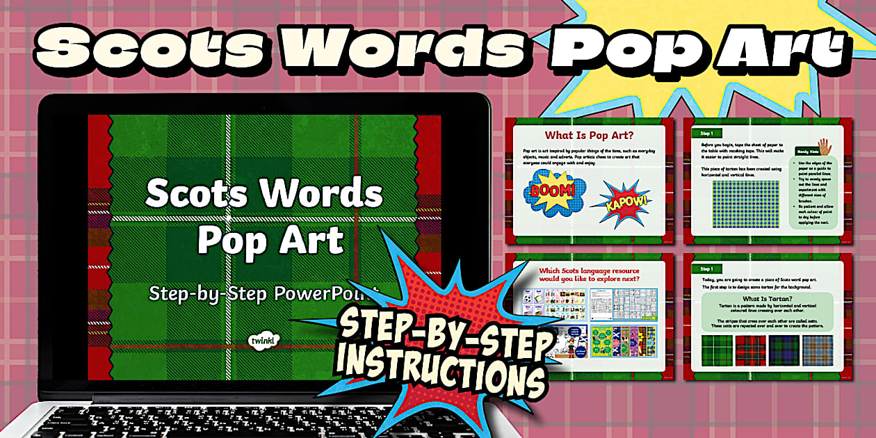 Scots Words Pop Art Step-by-Step PowerPoint
