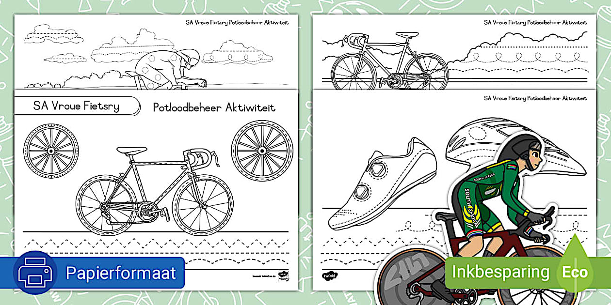 SA Vroue Fietsry Potloodbeheer Aktiwiteit (teacher made)