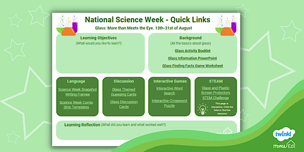National Science Week Quick Link Planner