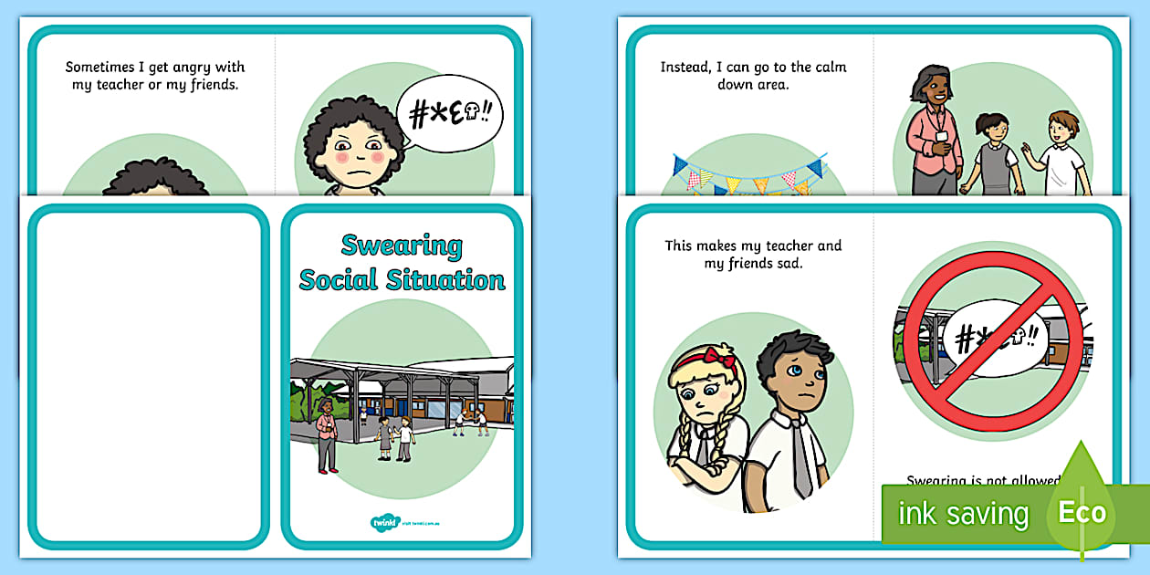 Swearing Social Situation Booklet (teacher made) - Twinkl