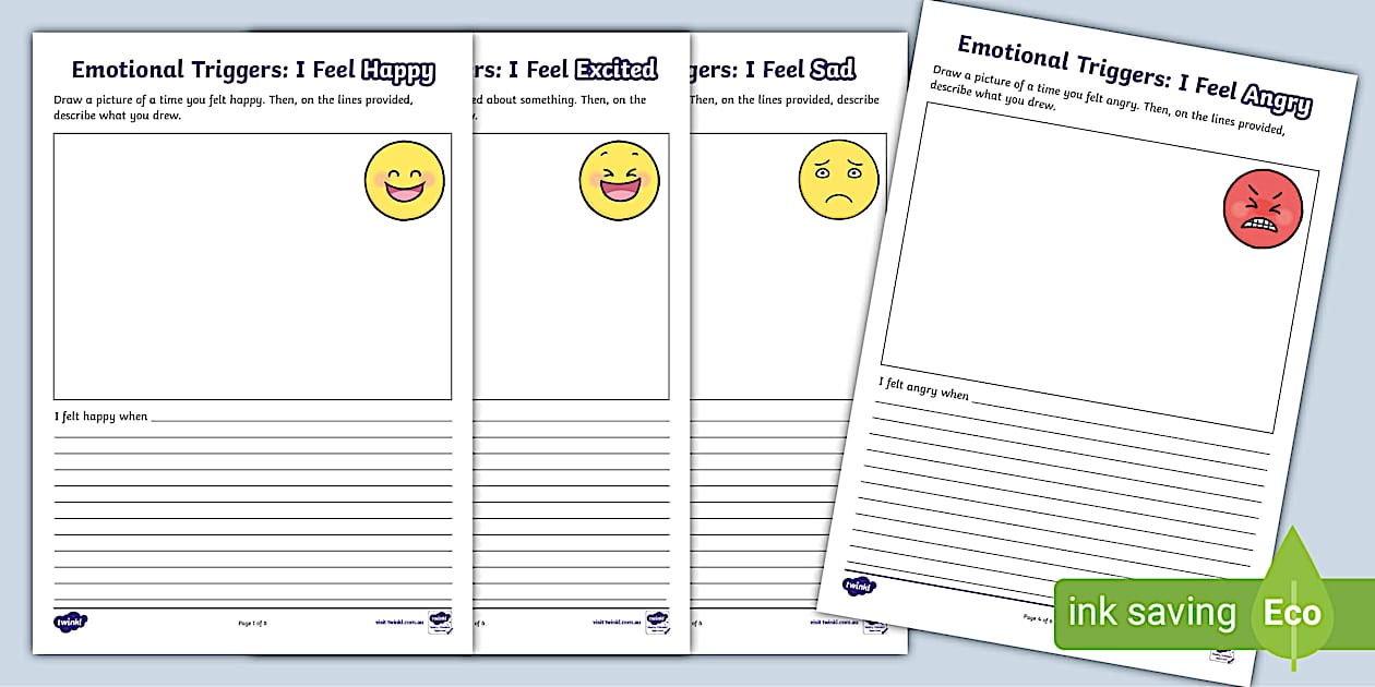 Emotional Triggers Worksheet Pack: I Feel… (teacher made)