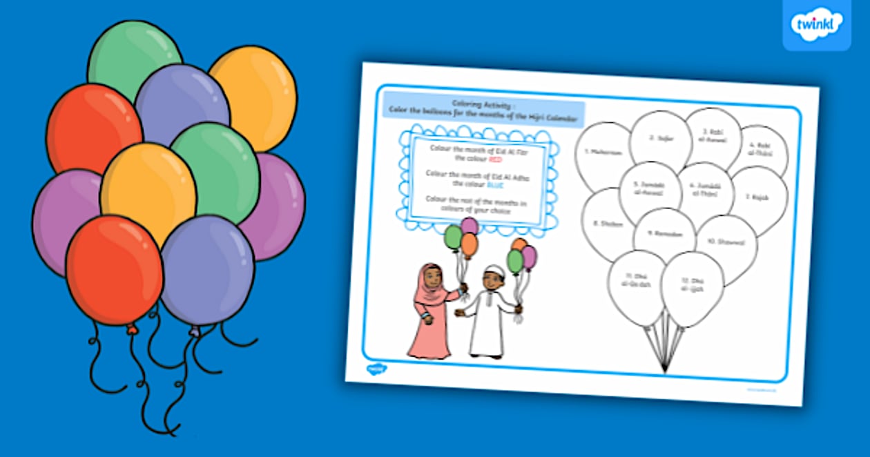 Colouring Activity : Hijri Calendar (teacher made) - Twinkl