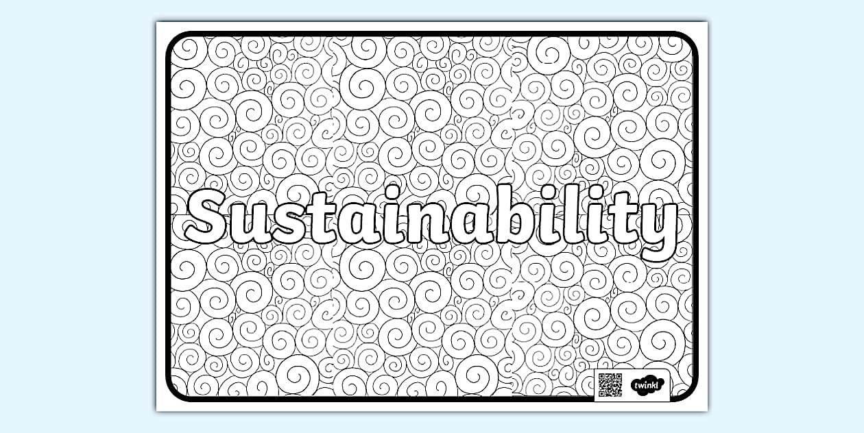 Values Mindful Coloring - Sustainability - Twinkl