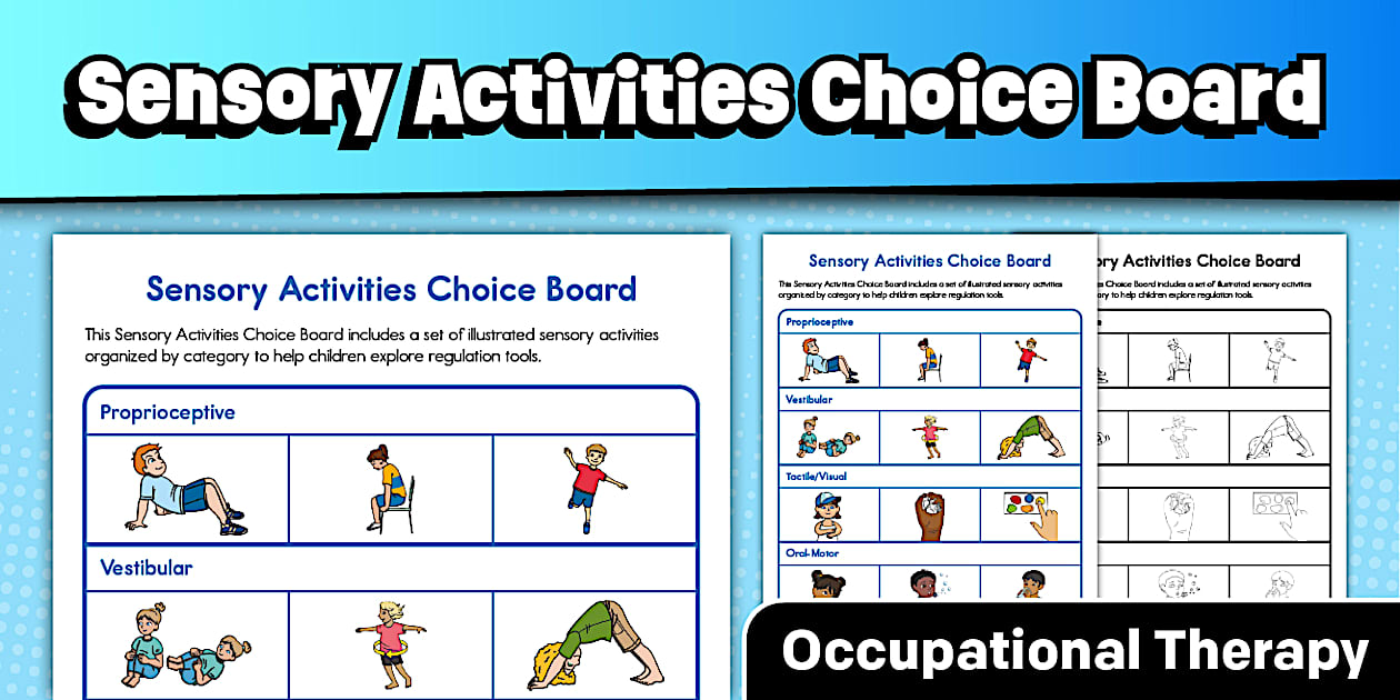 Sensory Activities Choice Board for Occupational Therapy