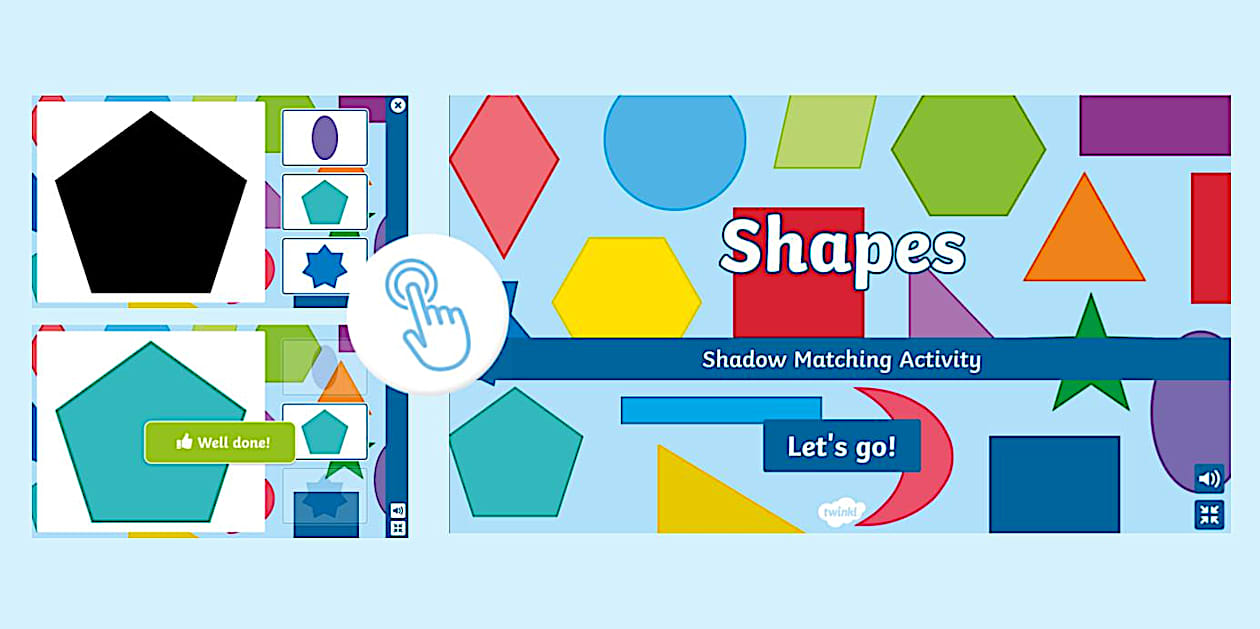 👉 Shape Shadow Matching Interactive Game | Twinkl