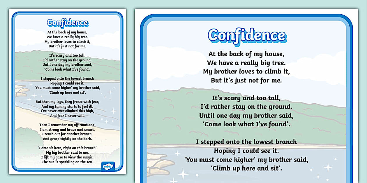 Confidence Poem (teacher made) - Twinkl
