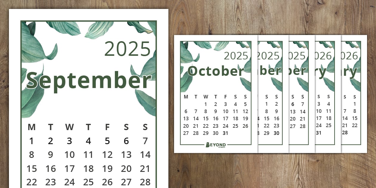 Academic Year 2024-2025 Botanical Monthly Wall Calendars