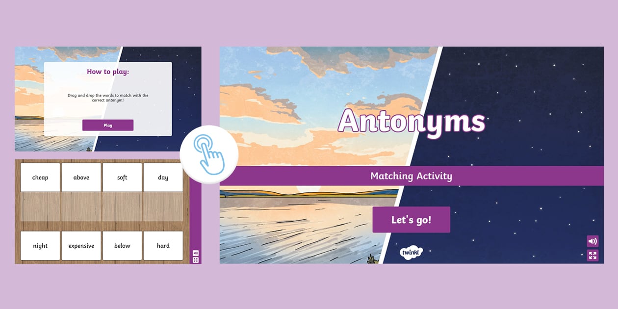 * NEW * Antonyms Interactive Matching Activity - Twinkl