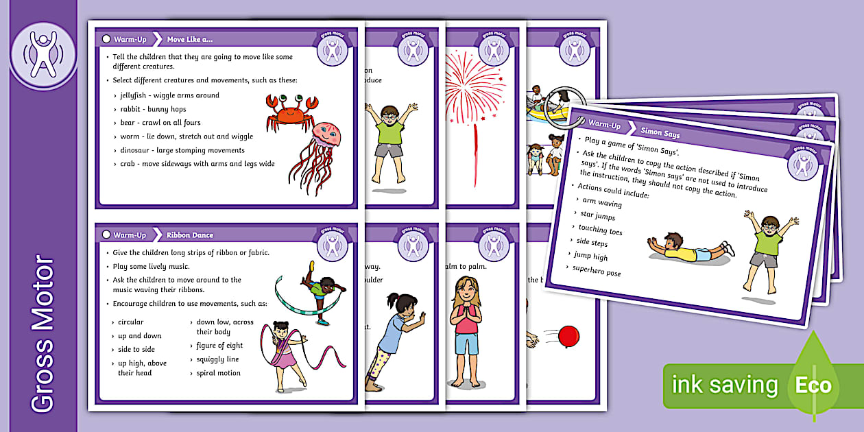 Fine Motor Skills Gross Motor Warm-Up Cards | Twinkl