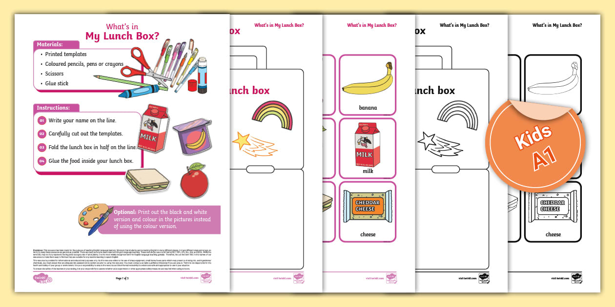 ESL What's in My Lunch Box? [Kids, A1] (teacher made)