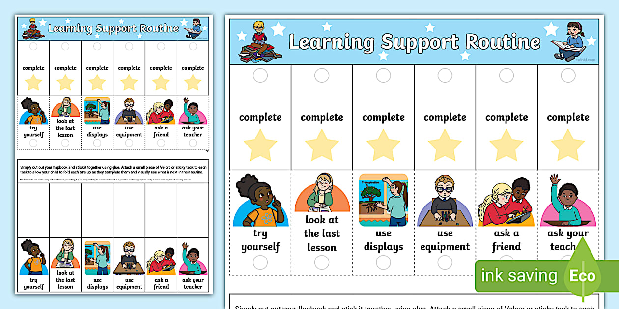 Learning Support Visual Routine Flapbook (teacher made)