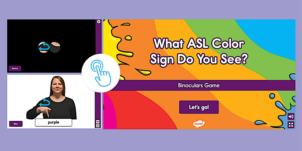 ASL Colors Interactive Binoculars Game (teacher made)