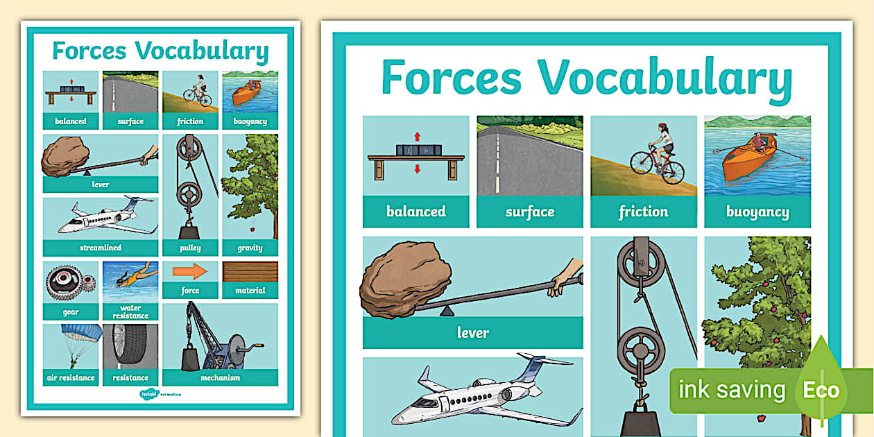 Forces Vocabulary Poster