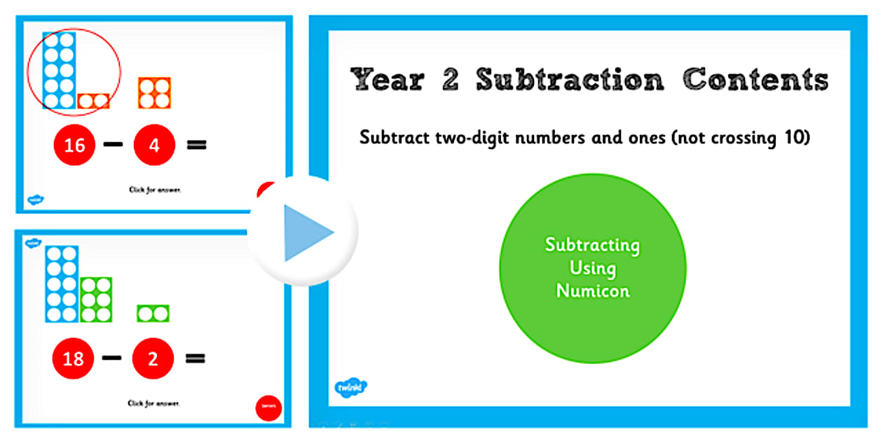 Year 2 Subtracting 2 Digit Numbers and Ones Not Crossing 10