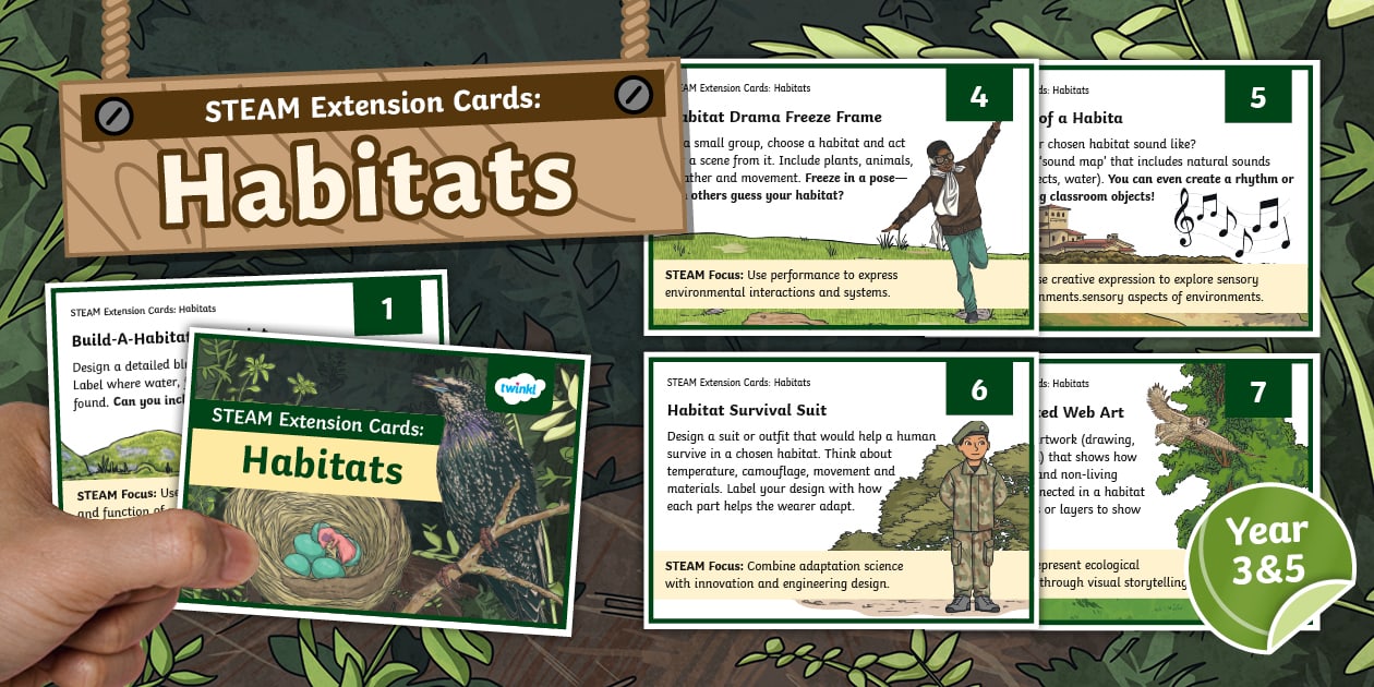 STEAM Extension Cards: Habitats (teacher made) - Twinkl