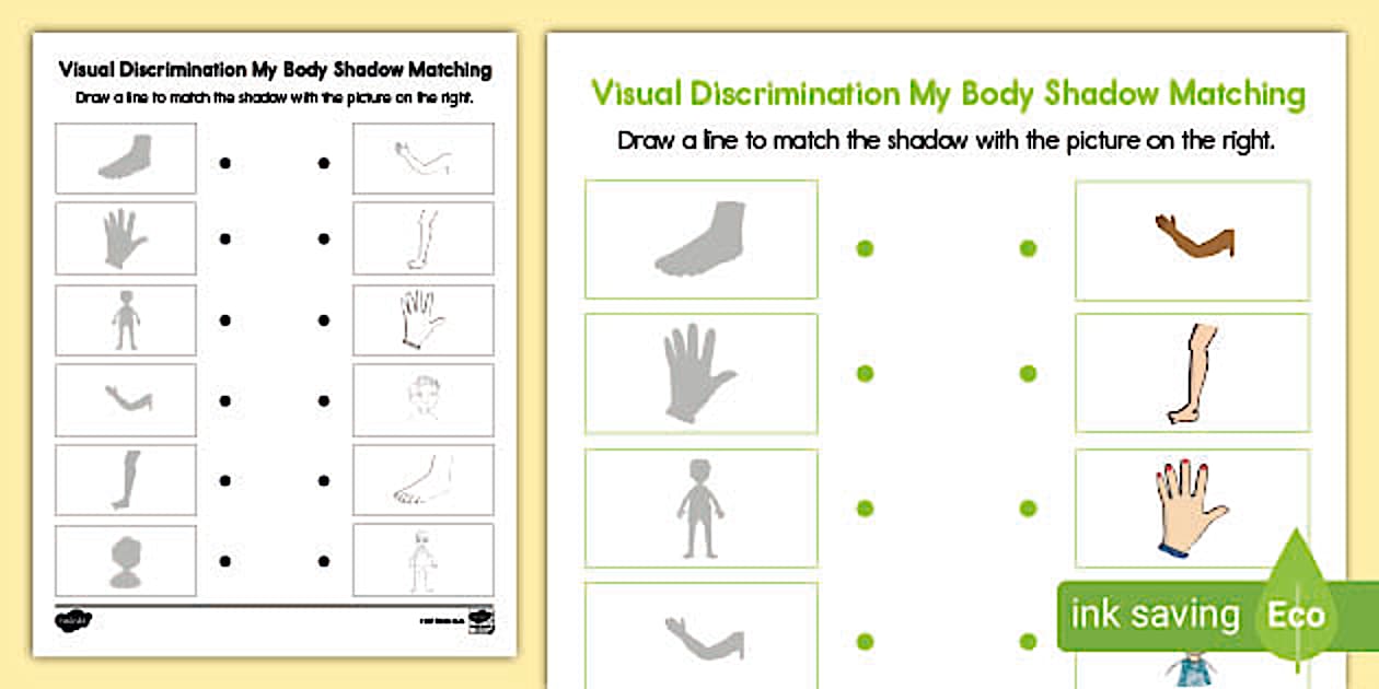 Editable Visual Discrimination My Body Shadow Matching Activity
