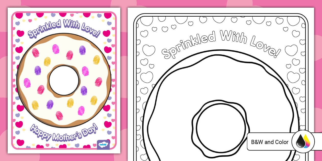 Mother's Day Donut Fingerprint Painting Craft (teacher made)