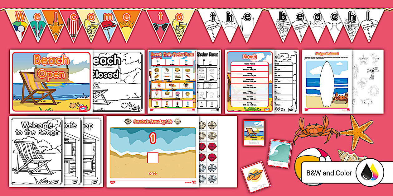 Colorful Beach Dramatic Play Pack for Kids | Twinkl USA