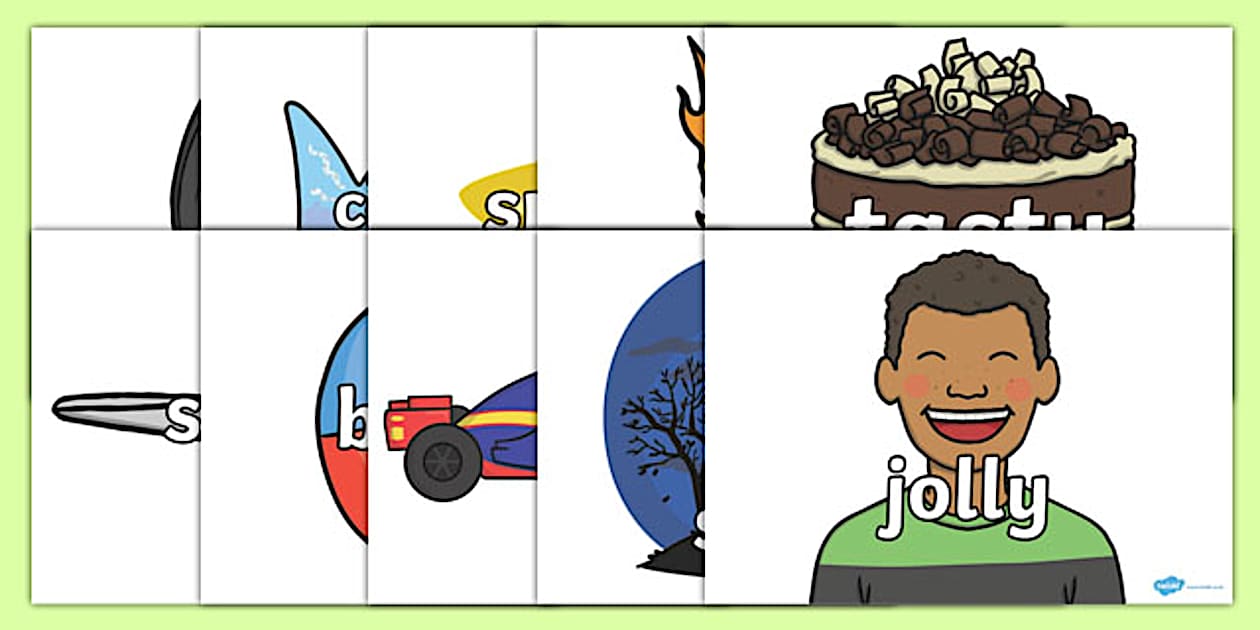 Cursive WOW Words with Images Display Posters - Twinkl