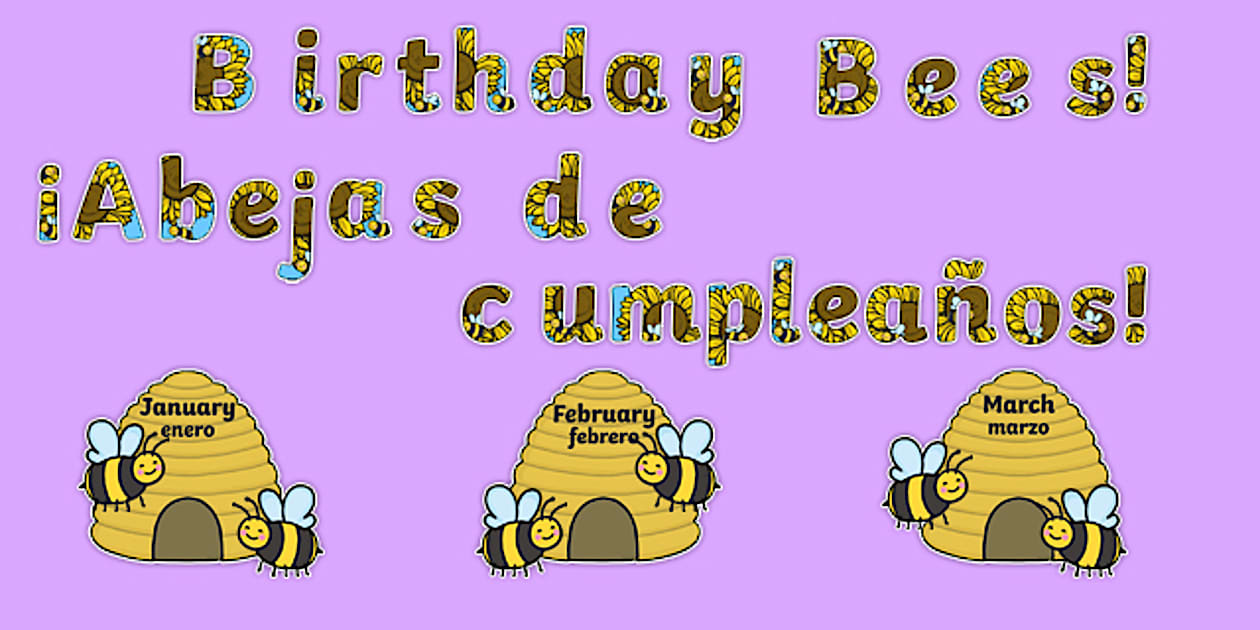 Birthday Bees Display Pack Spanish Translation--translation
