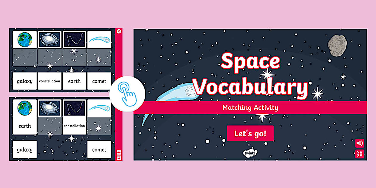 Space Vocabulary Interactive Matching Game (teacher made)