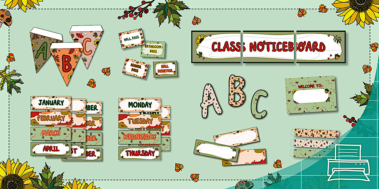 Autumn Classroom Organisation Decorations Bundle | Twinkl