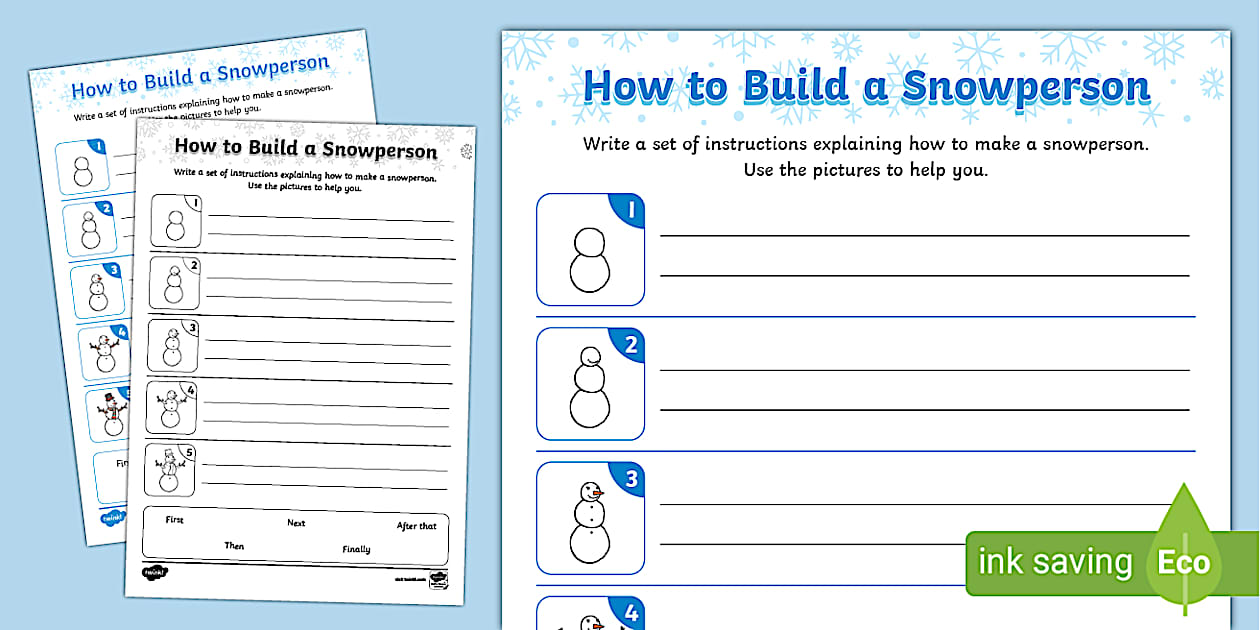 How to Build a Snowperson Instruction Template - Twinkl