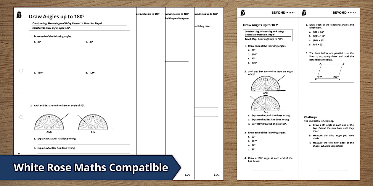 👉 Draw Angles up to 180° (teacher made) - Twinkl