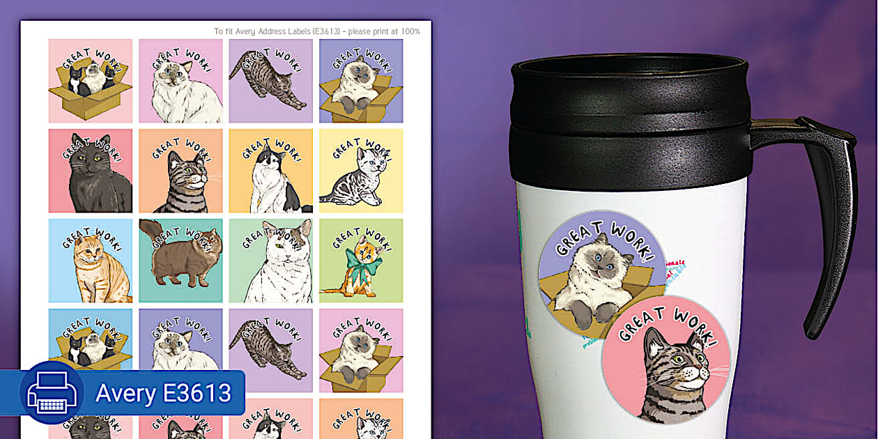 Cats & Kittens - Pastel Colour - Reward Stickers