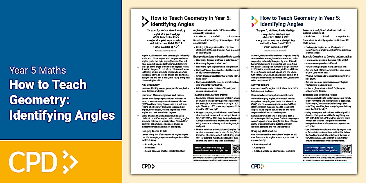 How to Teach Geometry in Year 5: Identifying Angles - Twinkl