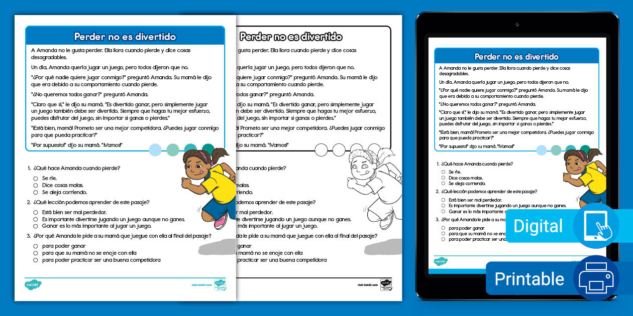 Actividad de comprensión de lectura de ficción para segundo grado ...