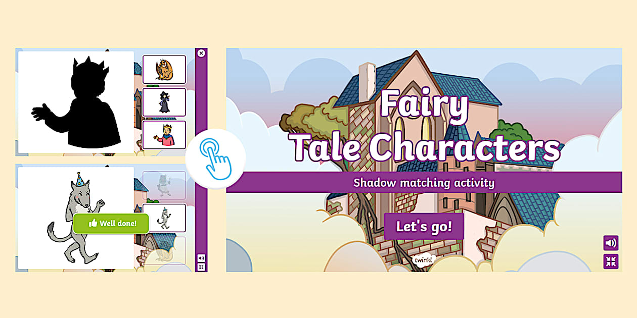 Fairy Tale Characters Interactive Shadow Matching Game