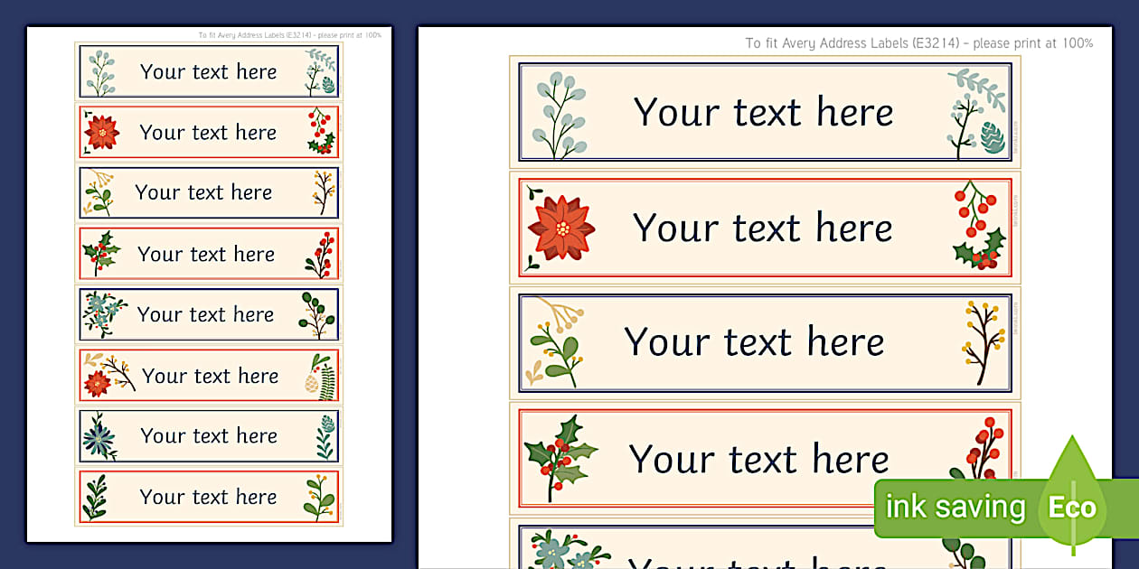 Winter Botanical Themed Editable Tray Labels - Twinkl