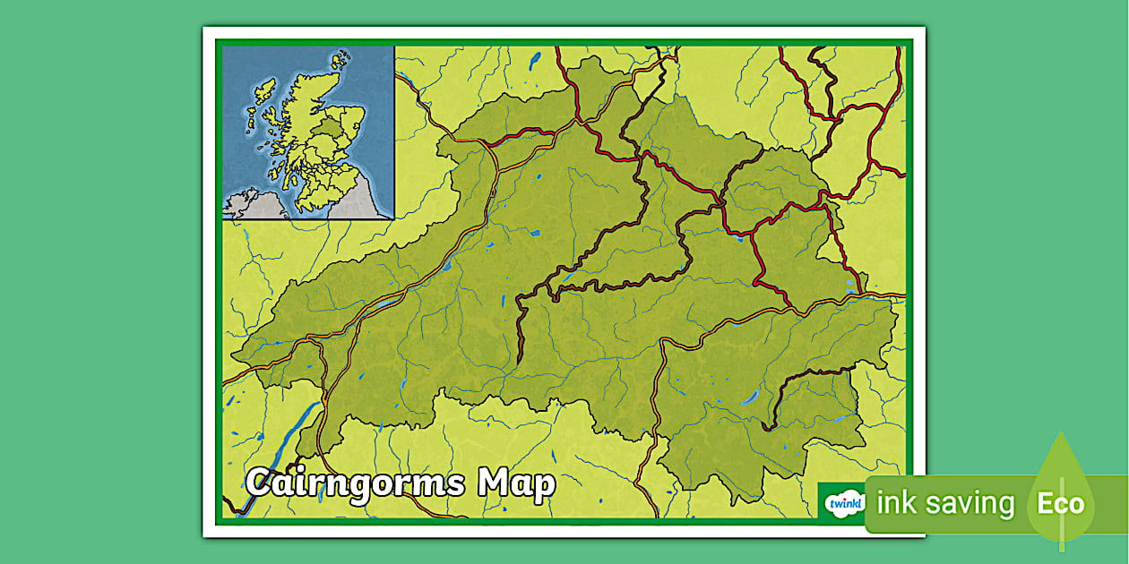 Cairngorms Map Display Poster (teacher made) - Twinkl