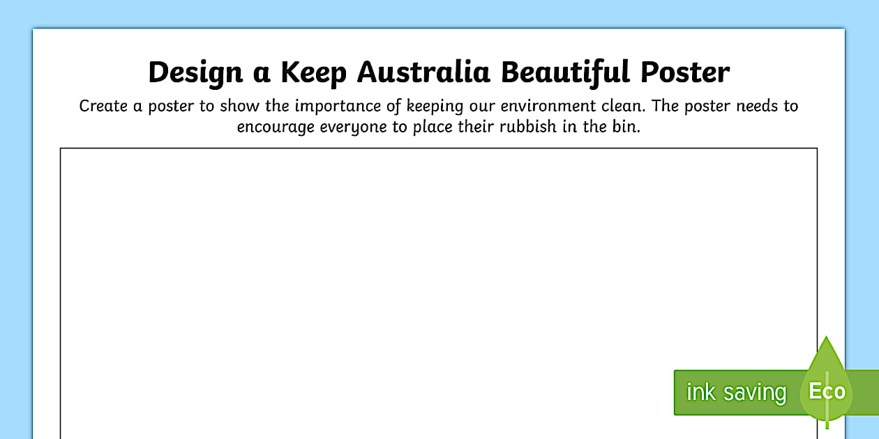 F-2 Design a Keep Australia Beautiful Poster Worksheet / Worksheet