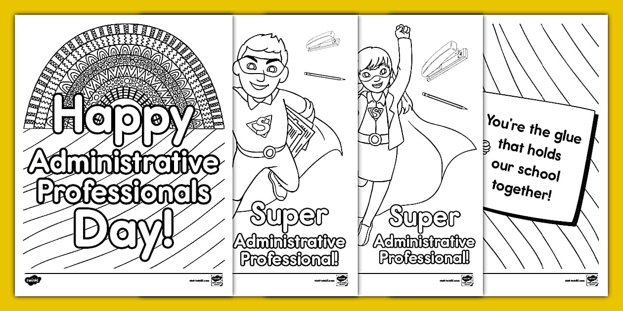 Administrative Professionals Day Coloring Sheets - Twinkl