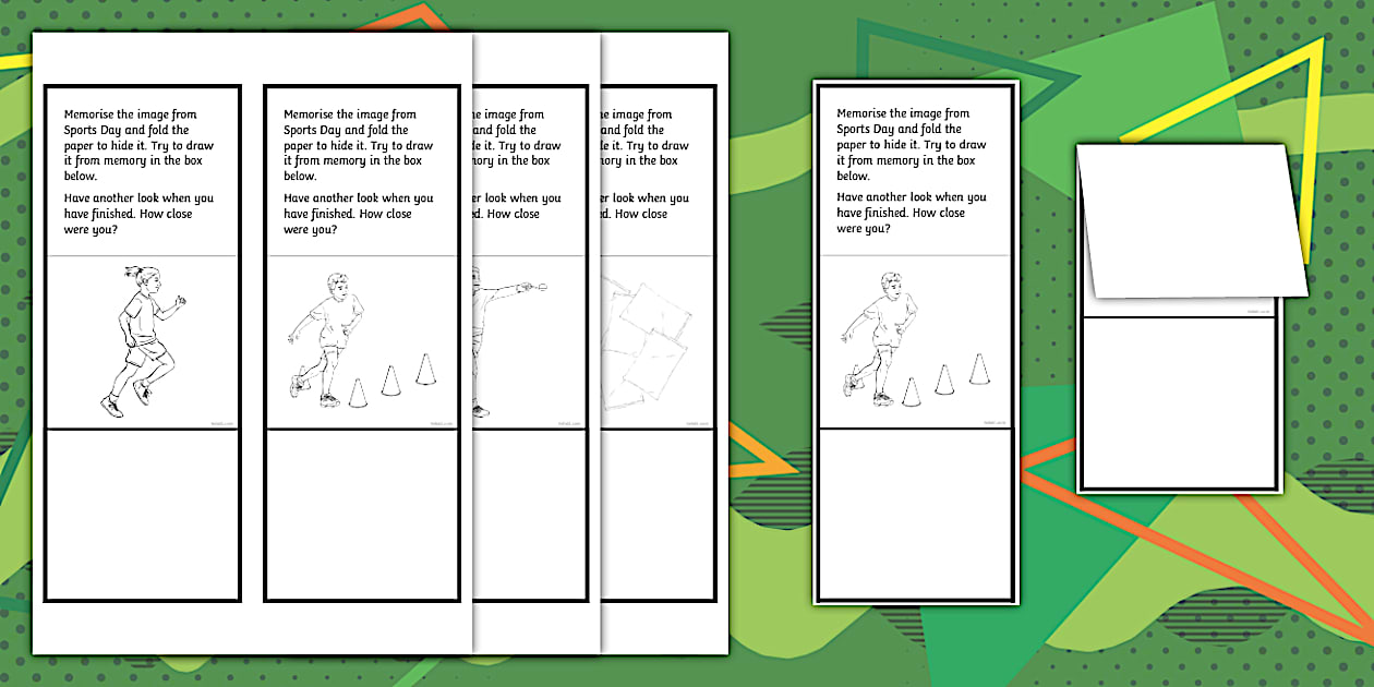 Sports Day Draw from Memory Activity (teacher made) - Twinkl