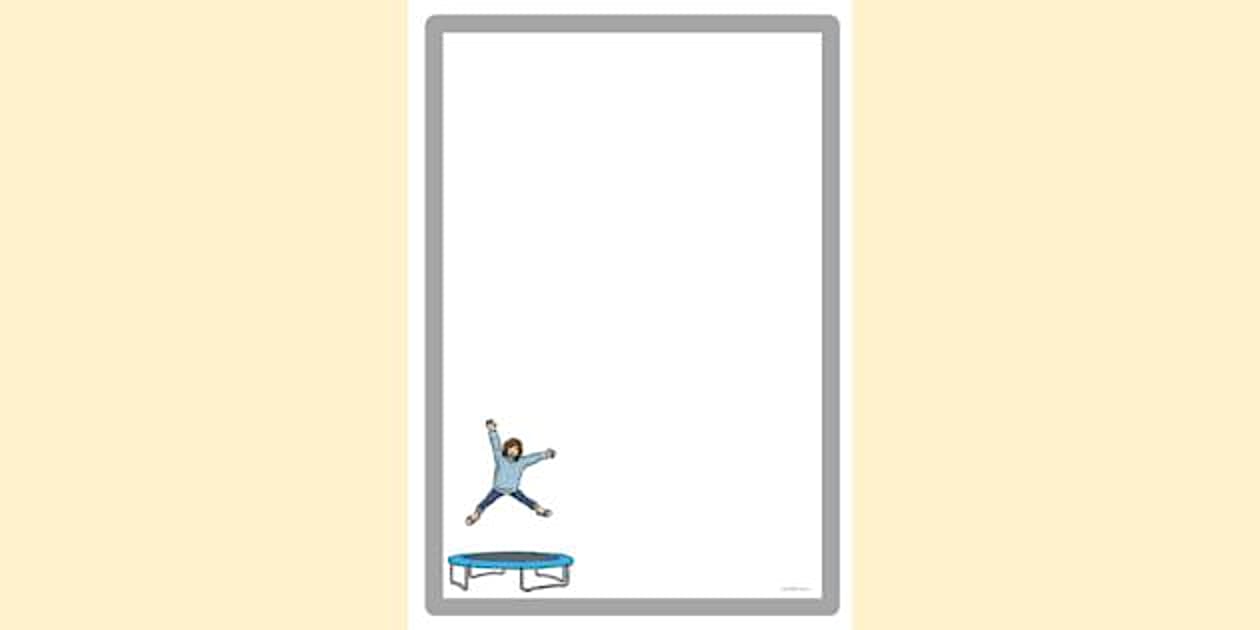 Simple Blank Trampoline Gymnast Border | Page Borders | Twinkl