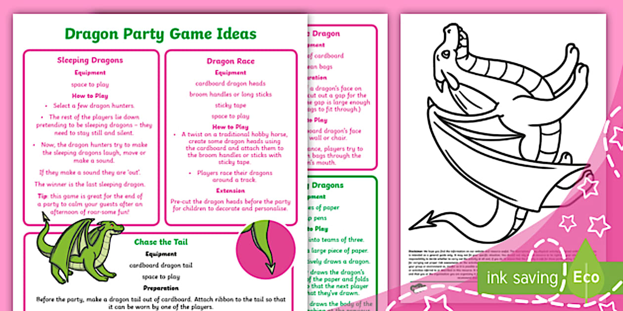 Dragon Party Game Ideas (teacher made) - Twinkl