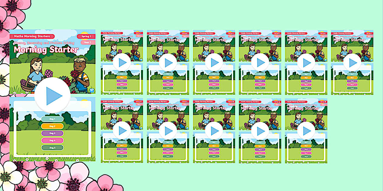 Year 1 Maths Spring Morning Starter PowerPoint Bumper Resource Pack