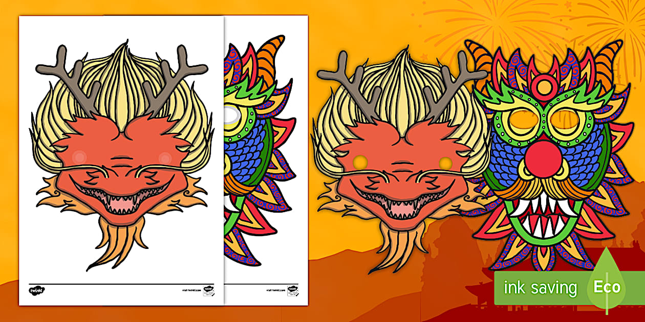 Chinese New Year Dragon Mask (teacher made) - Twinkl
