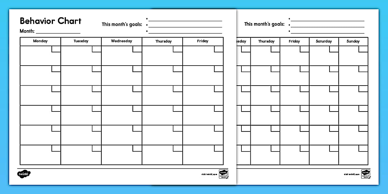 Monthly Behavior Chart (Teacher-Made) - Twinkl