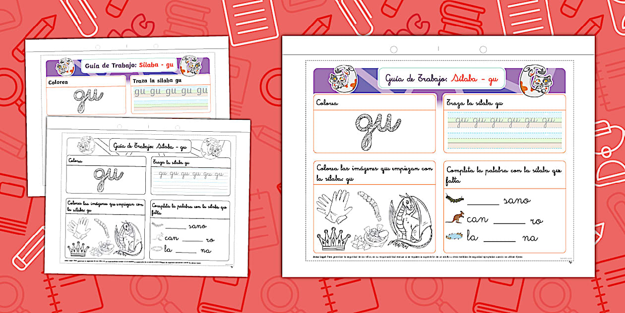 Guía de Trabajo: Sílaba - gu - Twinkl Chile